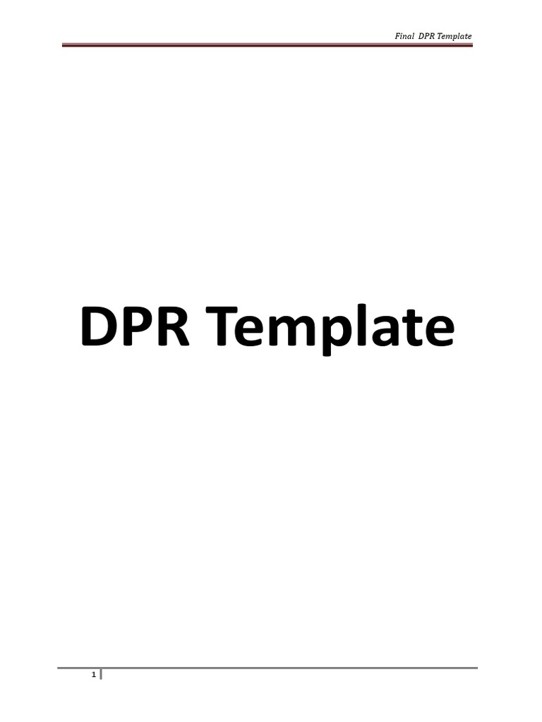 DPR Template | PDF | Road | Traffic