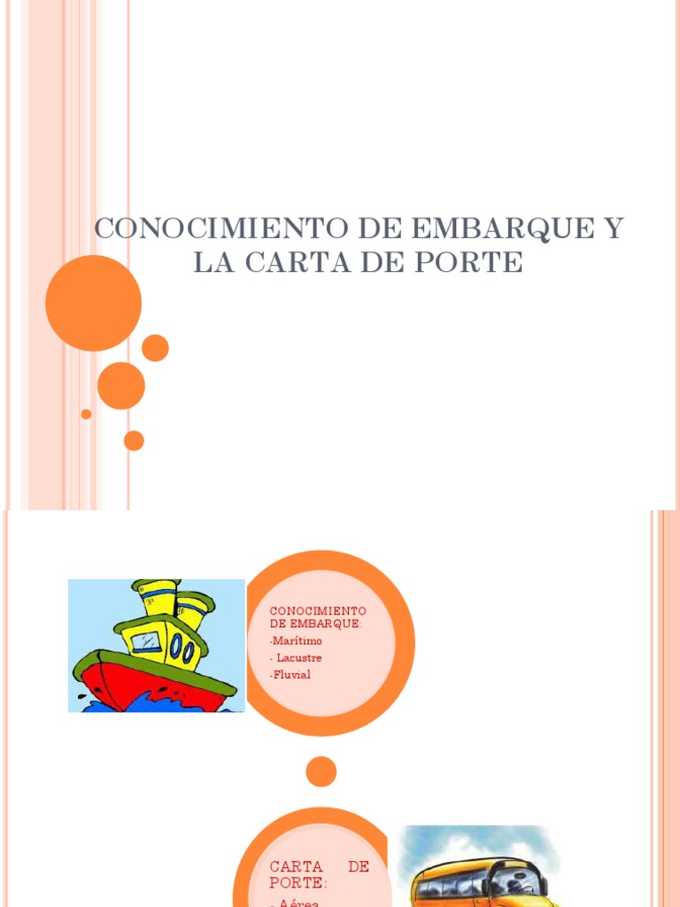 Conocimiento De Embarque Y La Carta De Porte | Transporte | Gobierno