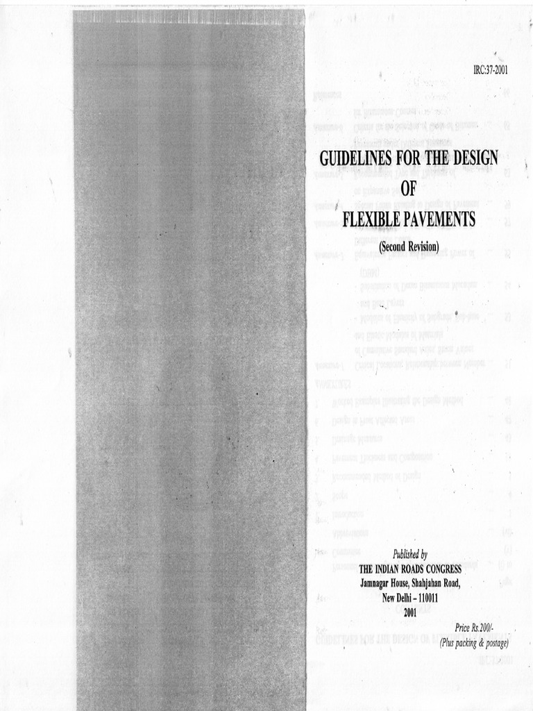 IRC 37-2001 Guidelines For The Design of Flexible Pavements PDF | PDF