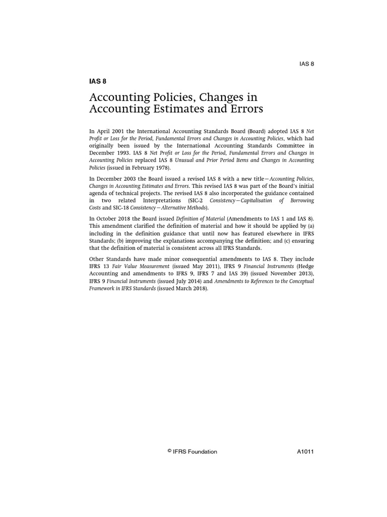 Accounting Policies, Changes in Accounting Estimates and Errors | PDF ...