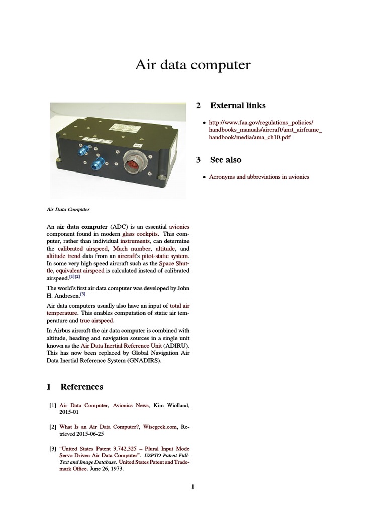 Air Data Computer | PDF | Aerospace | Aerospace Engineering