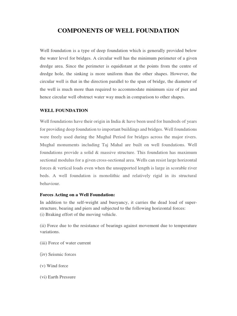 Components of Well Foundation | Download Free PDF | Deep Foundation ...