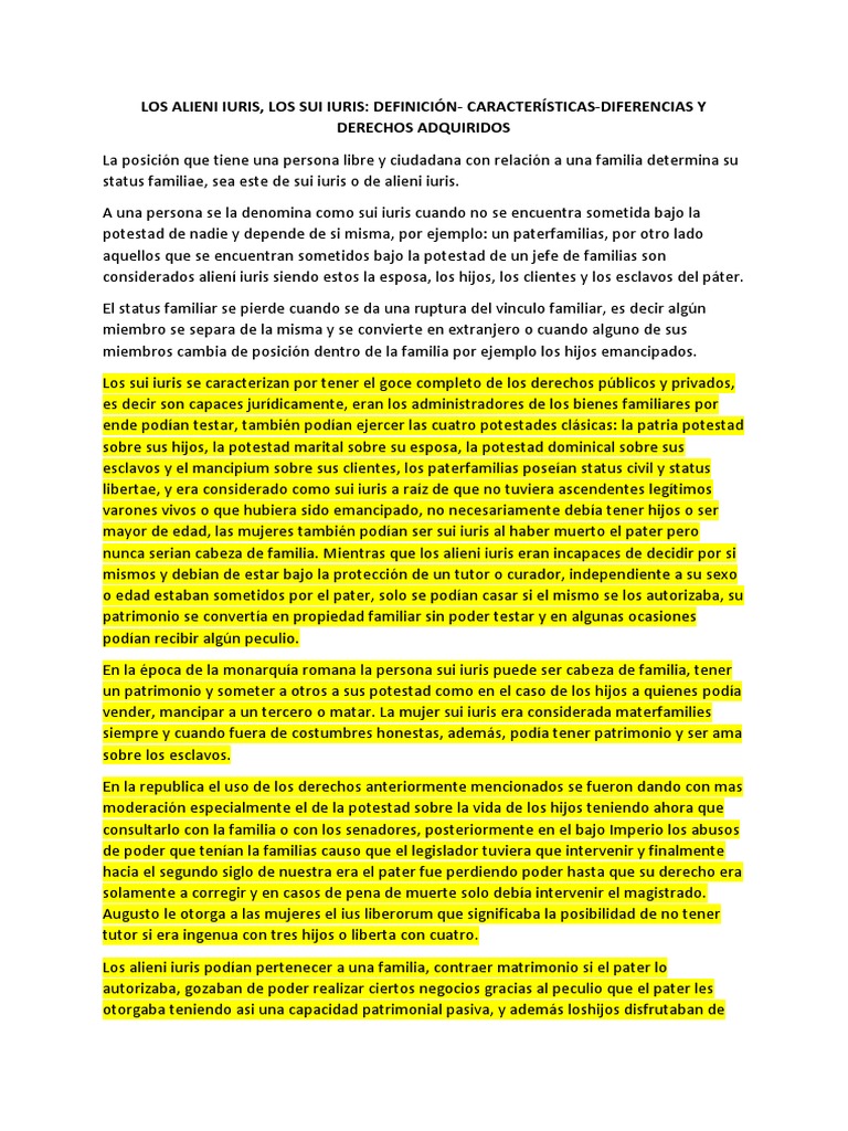 Sui Iuris y Alieni Iuris en Derecho Romano | PDF | Gobierno | Justicia