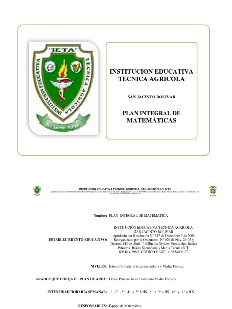 Plan de Matemática | PDF | Plan de estudios | Educación primaria