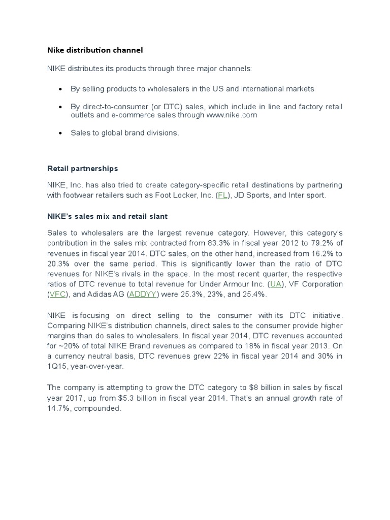 Nike Distribution Channel | PDF