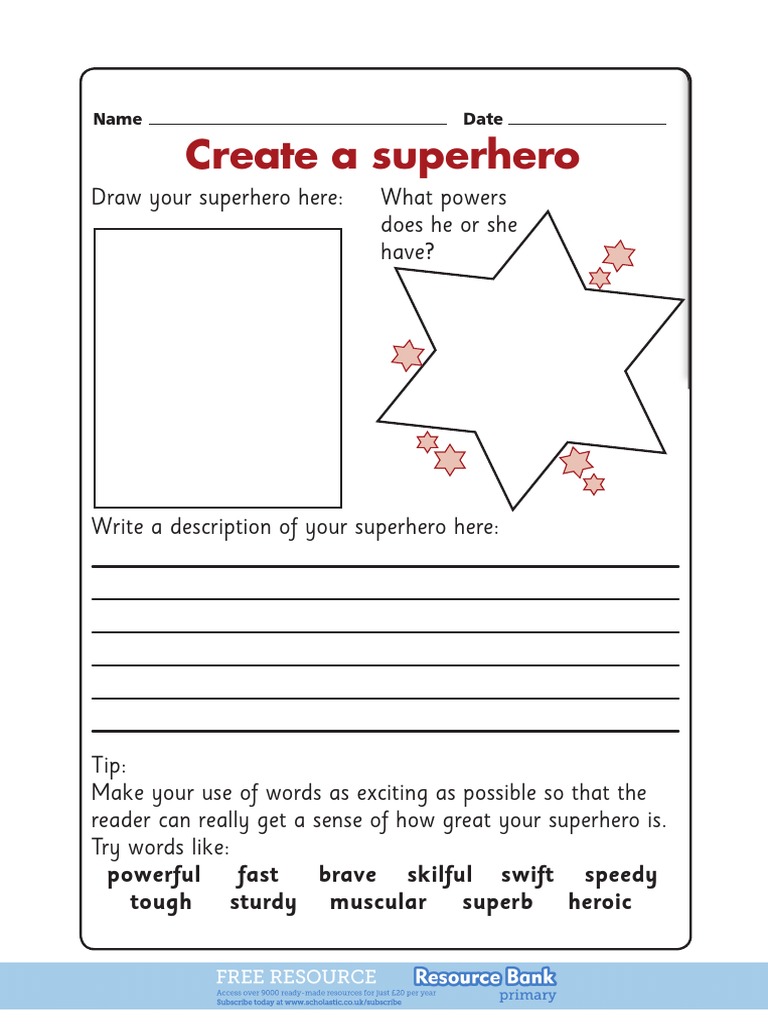 Superhero Worksheet | PDF