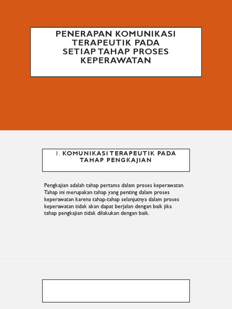 Penerapan Komunikasi Terapeutik Pada Setiap Proses Keperawatan | PDF