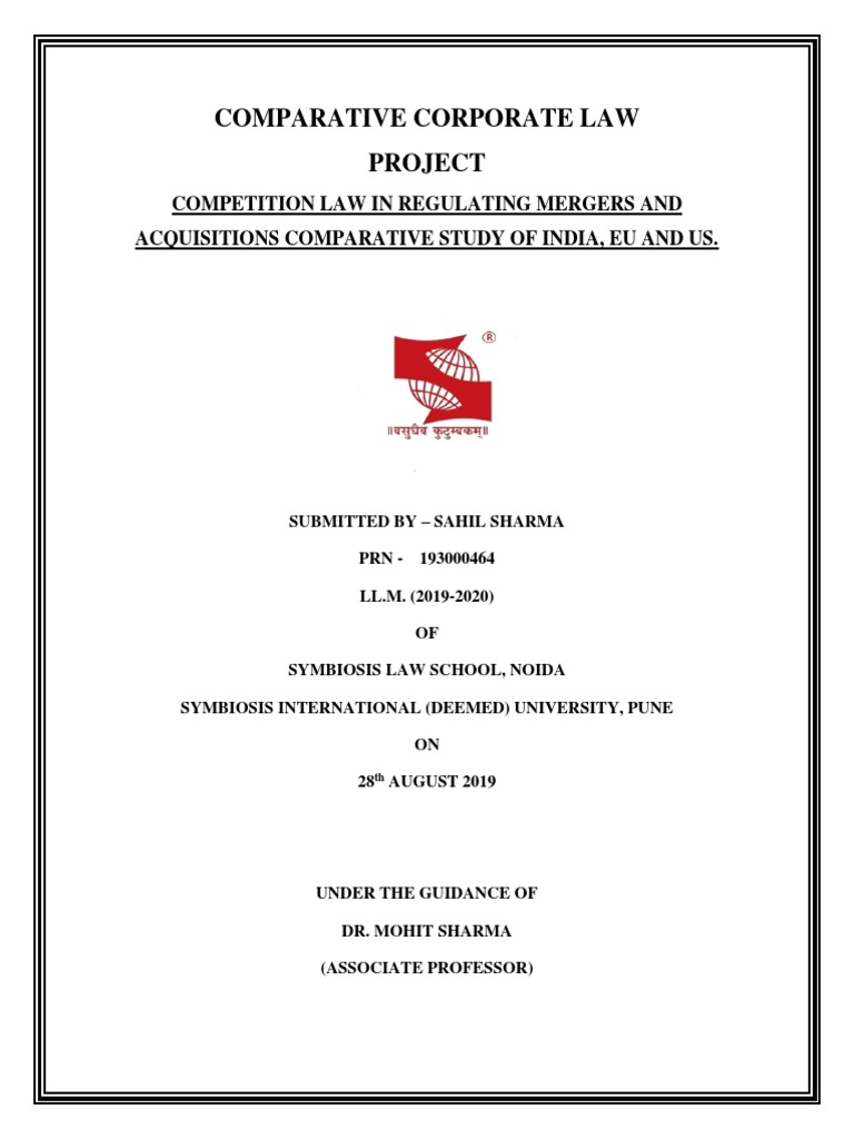 Competition Law in Regulating Mergers and Acquisitions Comparative ...