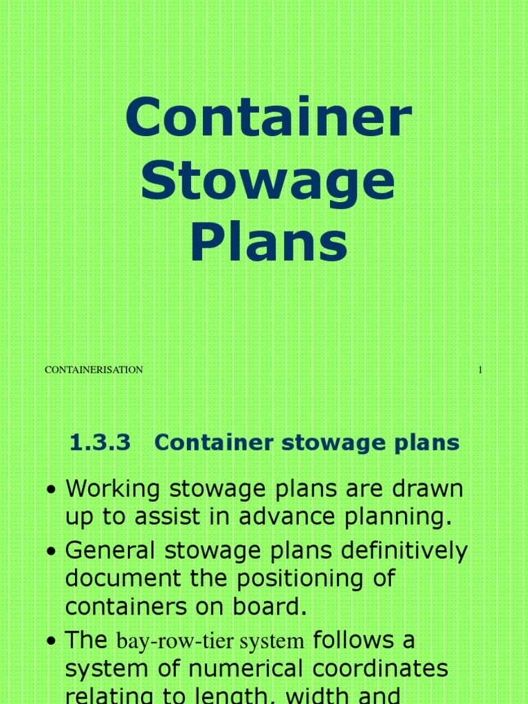 05 - Container Stowage Plans | Download Free PDF | Containerization ...