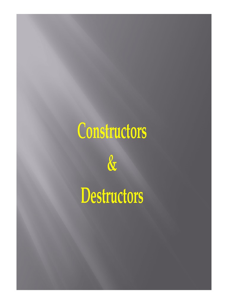 Constructors & & Destructors | PDF | Constructor (Object Oriented ... Constructors & & Destructors | PDF | Constructor (Object Oriented ...