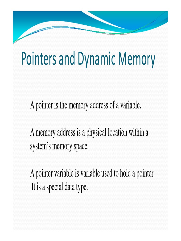 Dynamic Memory Pdf Pdf Pointer Computer Programming Variable Computer Science