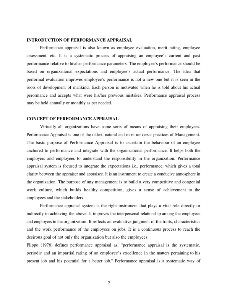 Introduction of Performance Appraisal | PDF | Performance Appraisal | Goal