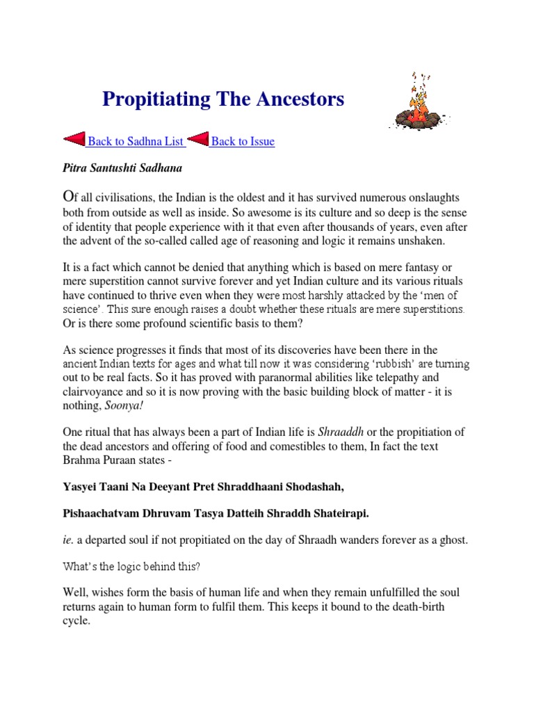 Propitiating The Ancestors | PDF | Indian Religions | Religious ...