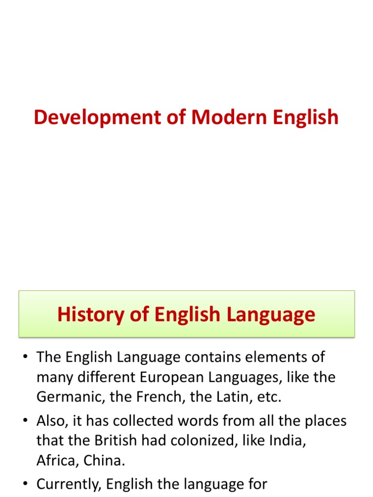 Evolution of Modern English Language | PDF | English Language | Word