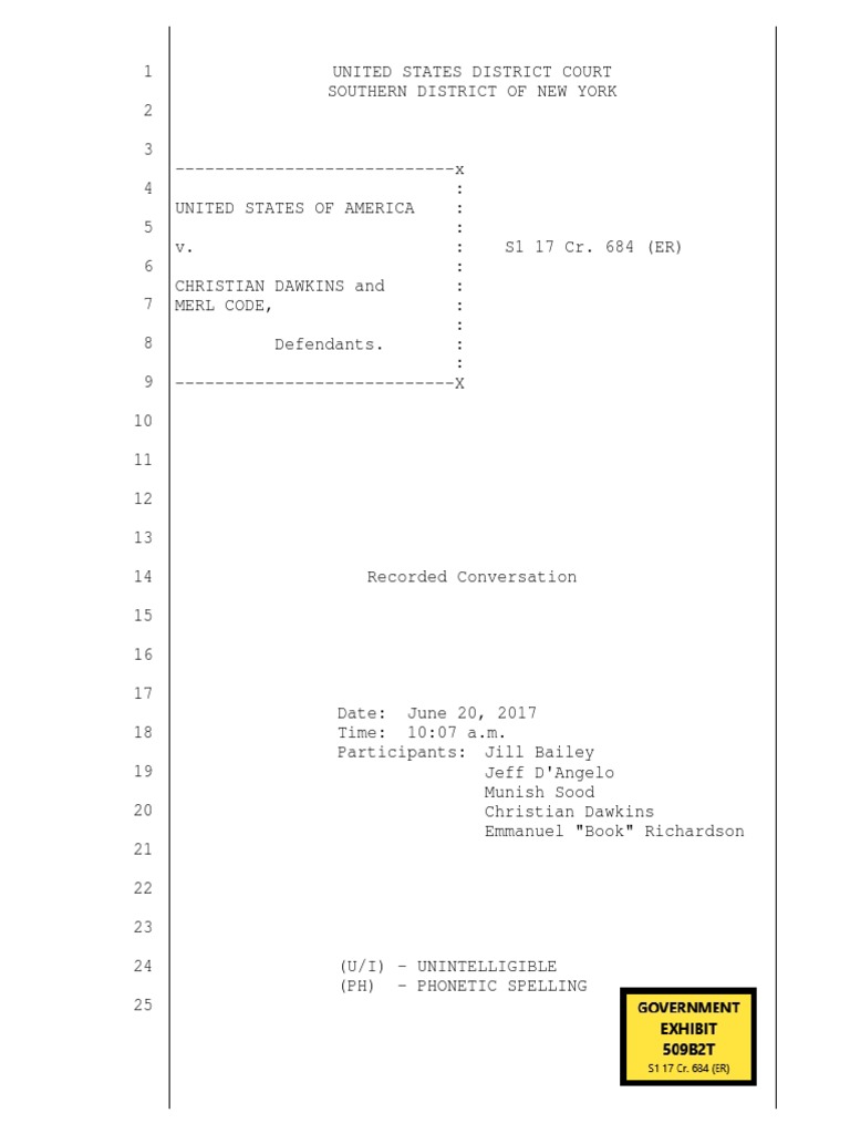 U.S. vs. Christian Dawkins, Merl Code and James Gatto | PDF