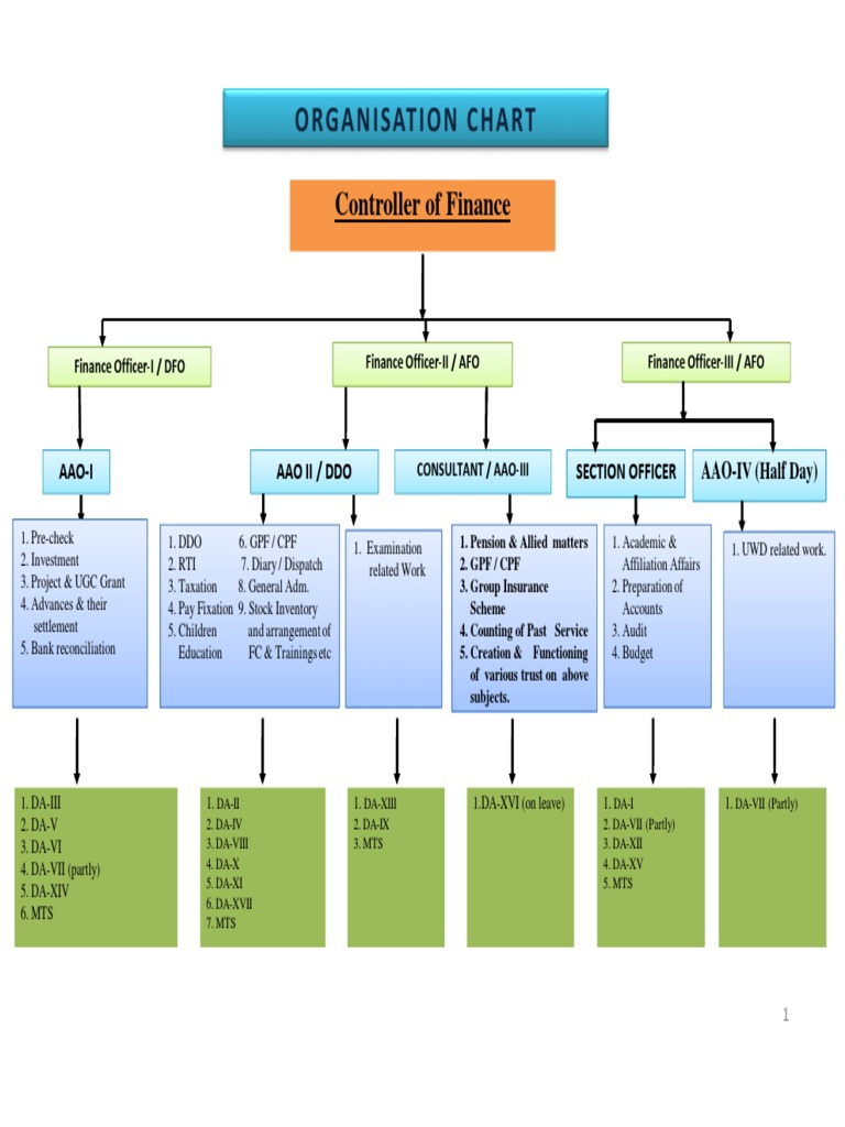 Organisation Chart: Controller of Finance | PDF | Investing | Business