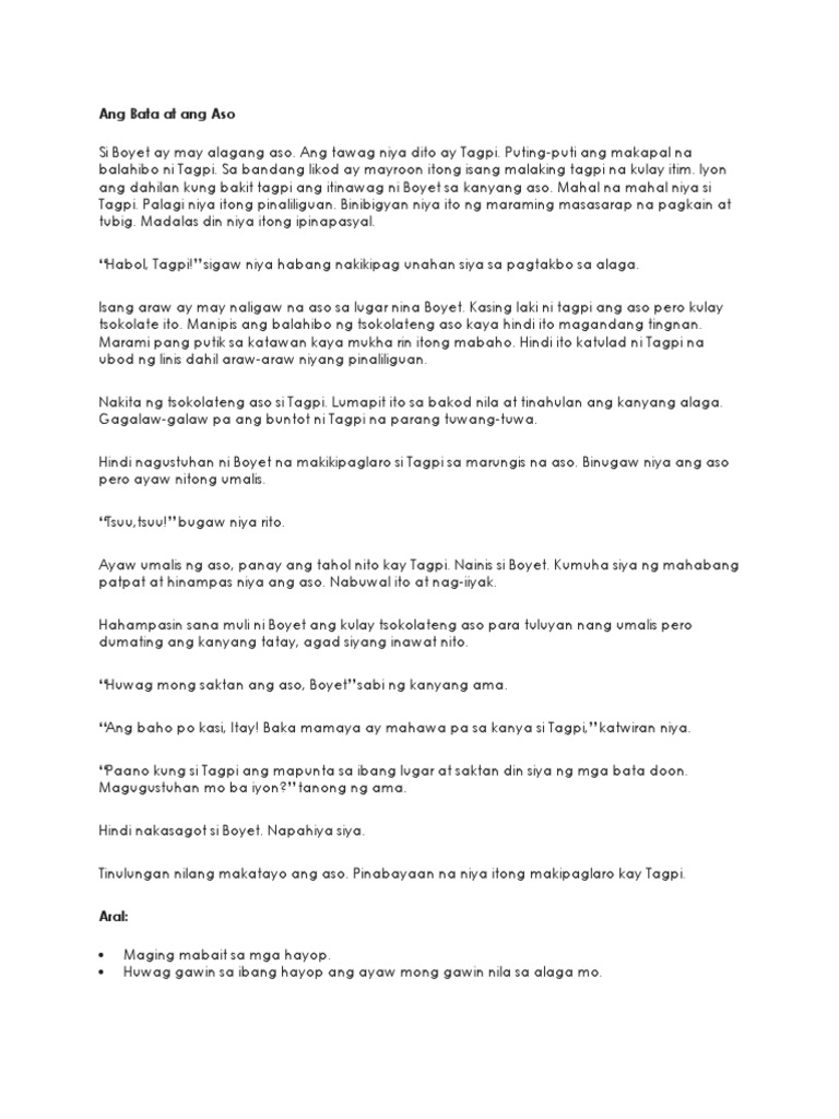 Ang Bata at Ang Aso | PDF