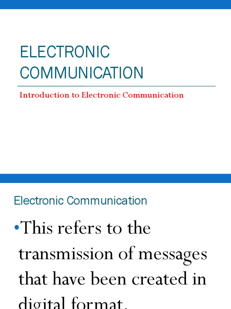 Electronic Communication For CSEC EDPM | PDF | Fax | Internet