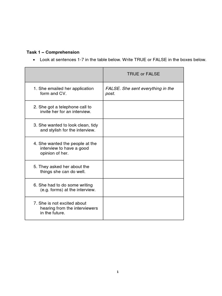 Job Interview Skills Worksheet | PDF | Job Interview