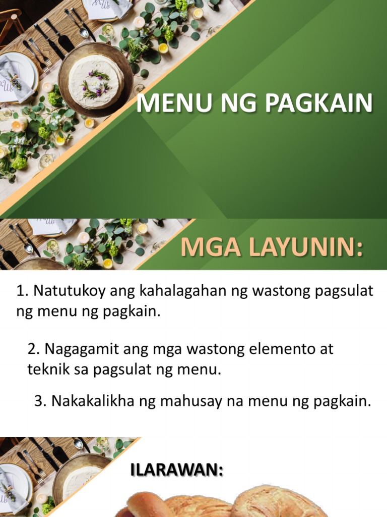 Menu NG Pagkain | PDF