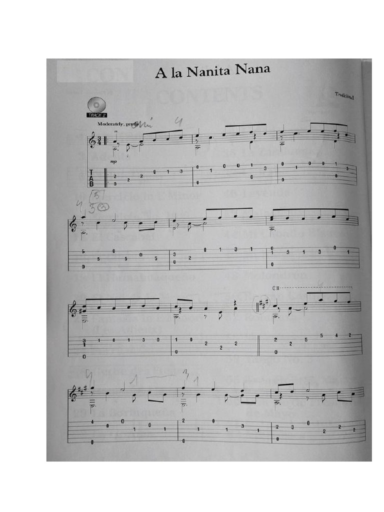 A La Nanita Nana, Guitar Easy | PDF
