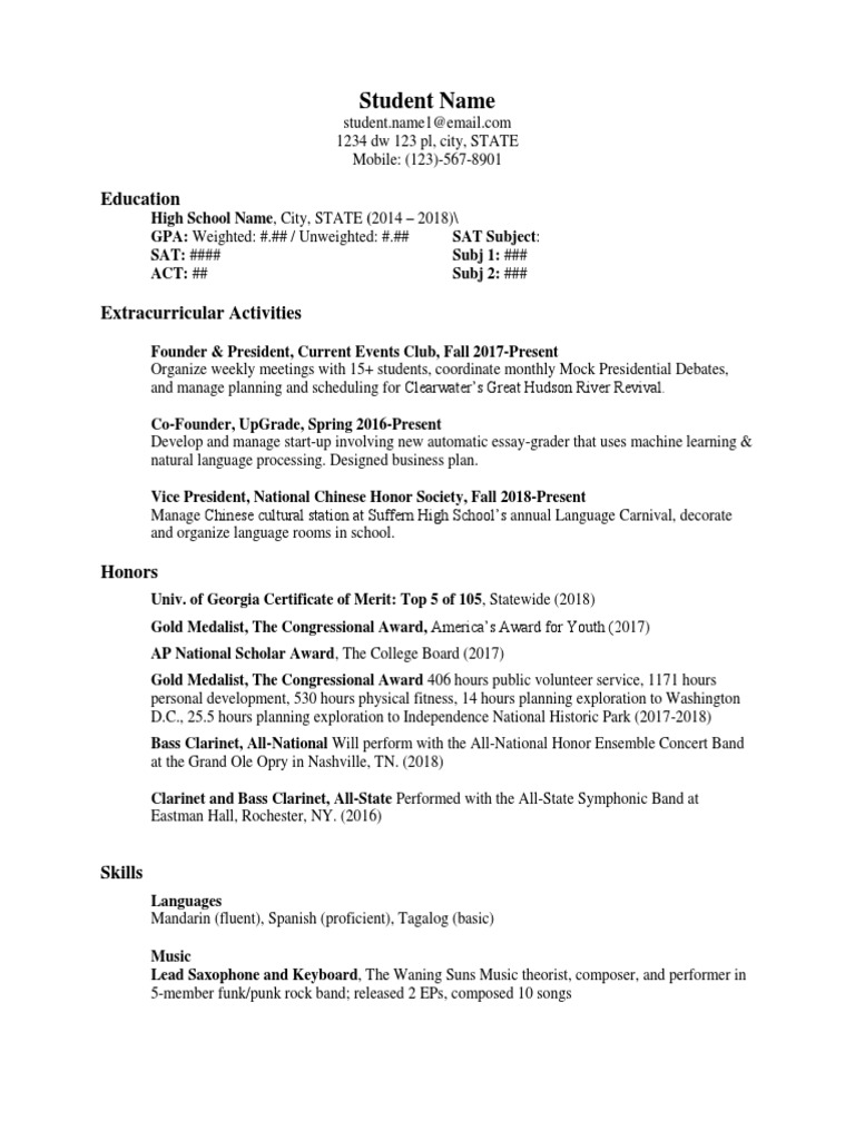 Resume Template 1 | PDF