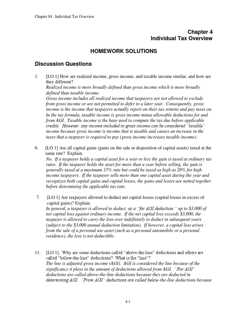 Homework Chapter 4 | PDF | Income Tax | Tax Deduction