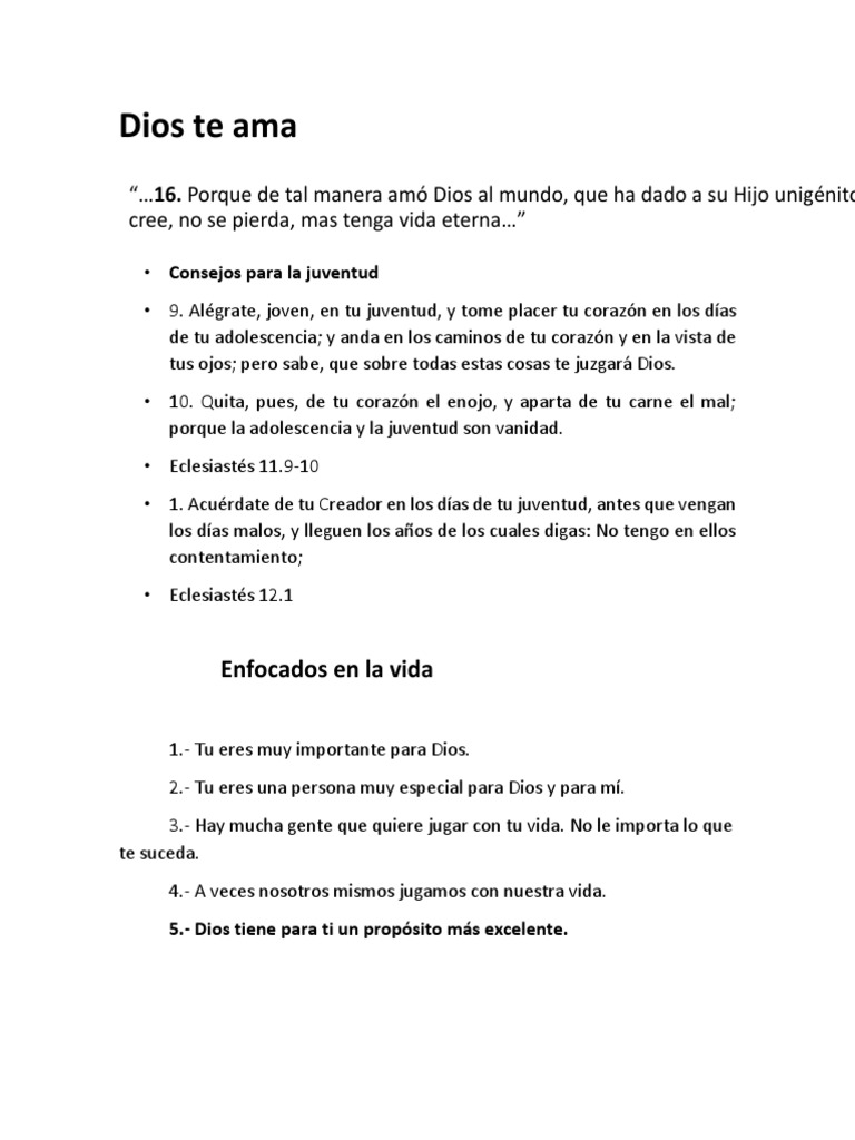 Dios Te Ama | PDF