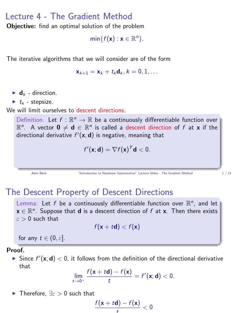 Lec4 Gradient Method Revise | Download Free PDF | Mathematical Optimization | Matrix (Mathematics)