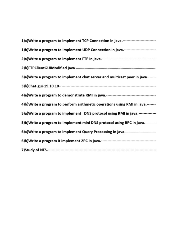 Lab Manual | PDF | Network Socket | Java (Programming Language)