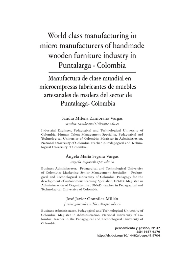 WCM en Empresa Mueblera | PDF | Lean Manufacturing | Data Analysis