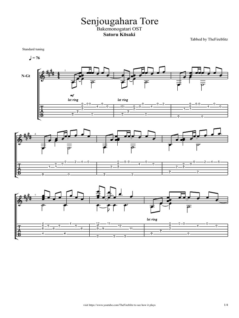 Bakemonogatari OST - Senjougahara Tore | PDF