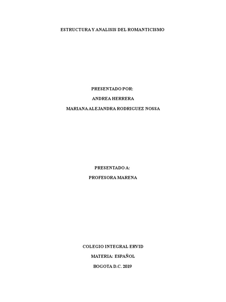 Estructura y Analisis Del Romanticismo | PDF | Romanticismo | Pinturas
