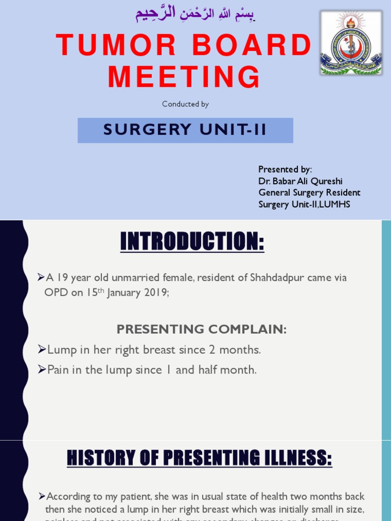 Tumor Board Meeting Surgery Unit Ii Pdf Breast Breast Cancer