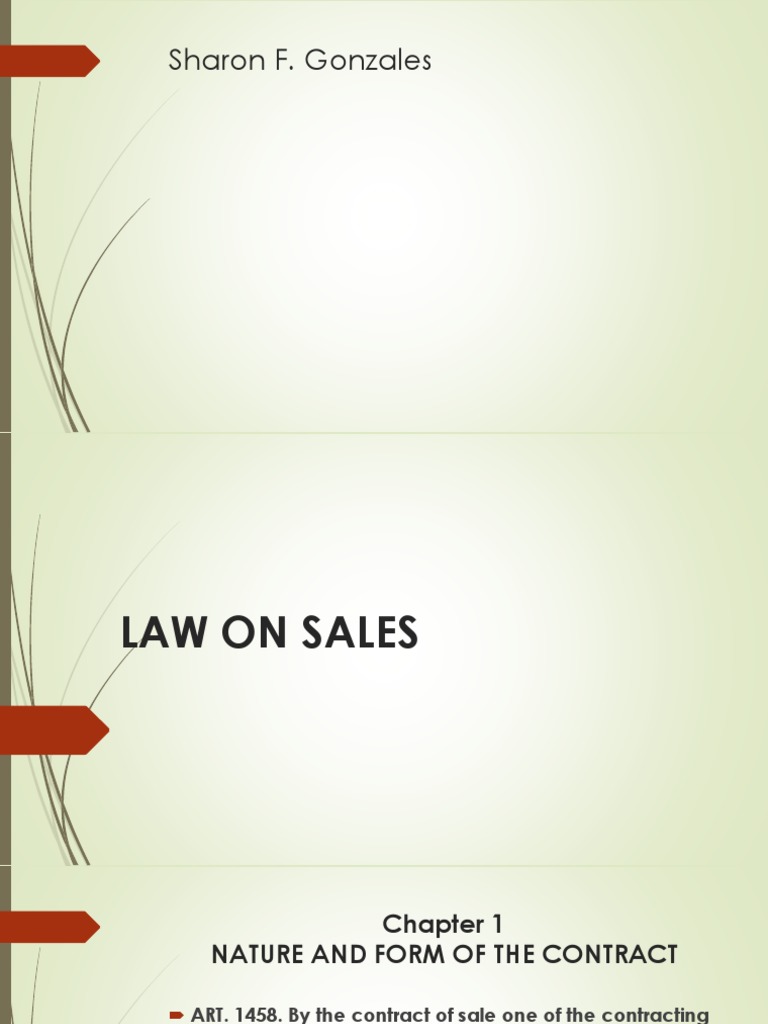 Overview of the Law on Sales | PDF | Concurrent Estate | Ownership