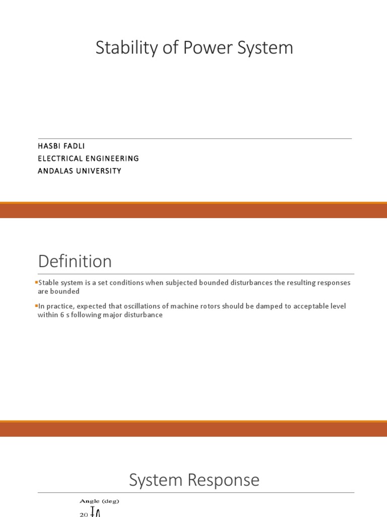 Stability of Power System | PDF | Electric Power System | Electric Motor