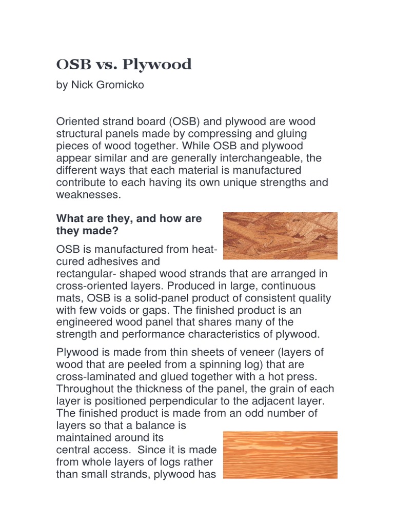 OSB vs. Plywood: What Are They, and How Are They Made? | PDF | Plywood ...