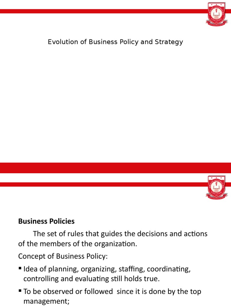 Evolution of Business Policy and Strategy | PDF | Strategic Management ...