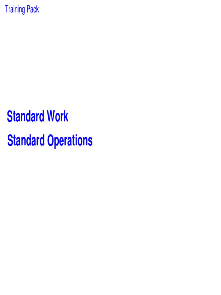 Standard Operations PDF | PDF | Standardization | Business