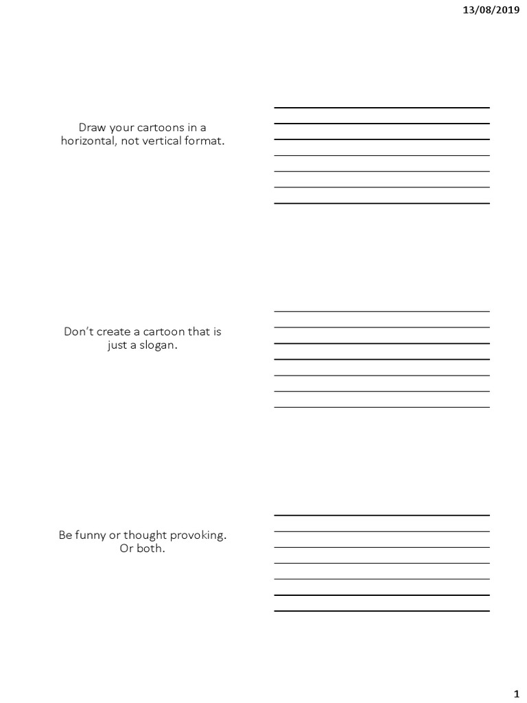 Draw Your Cartoons in A Horizontal, Not Vertical Format | PDF