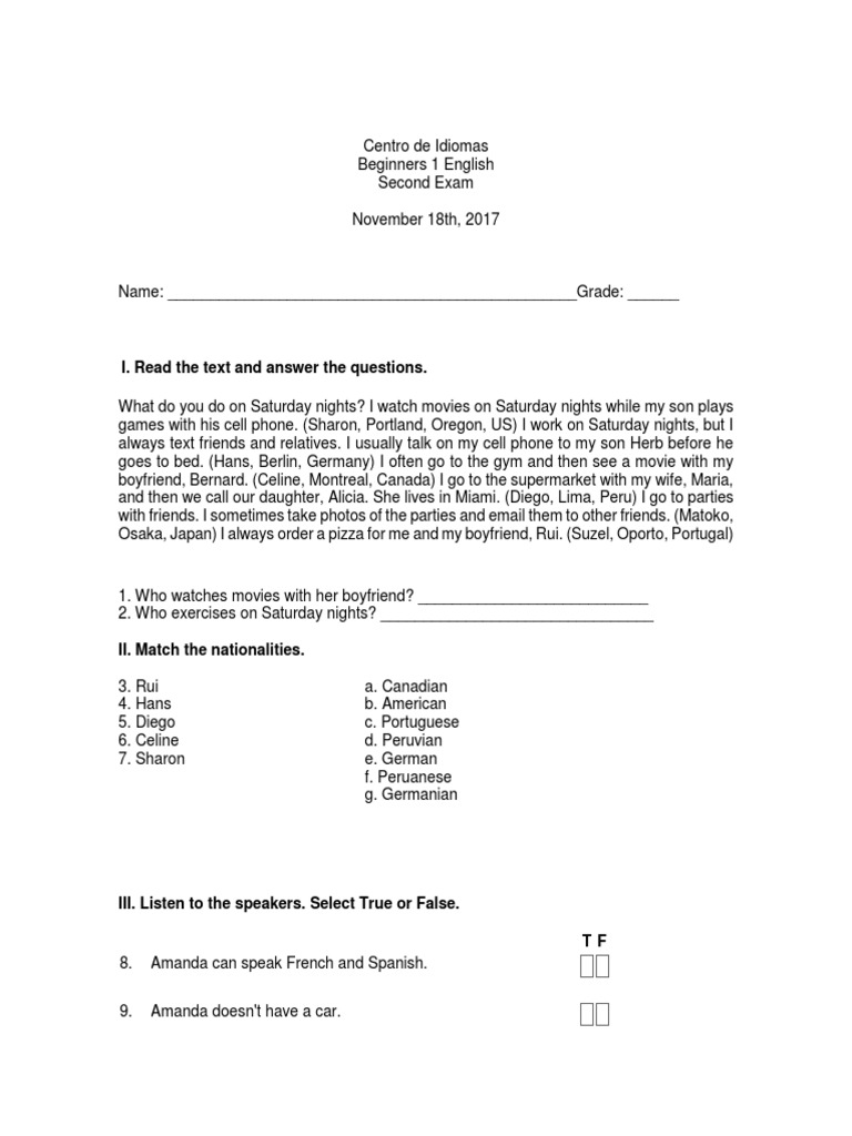 Second Exam | PDF | Translations | English Language