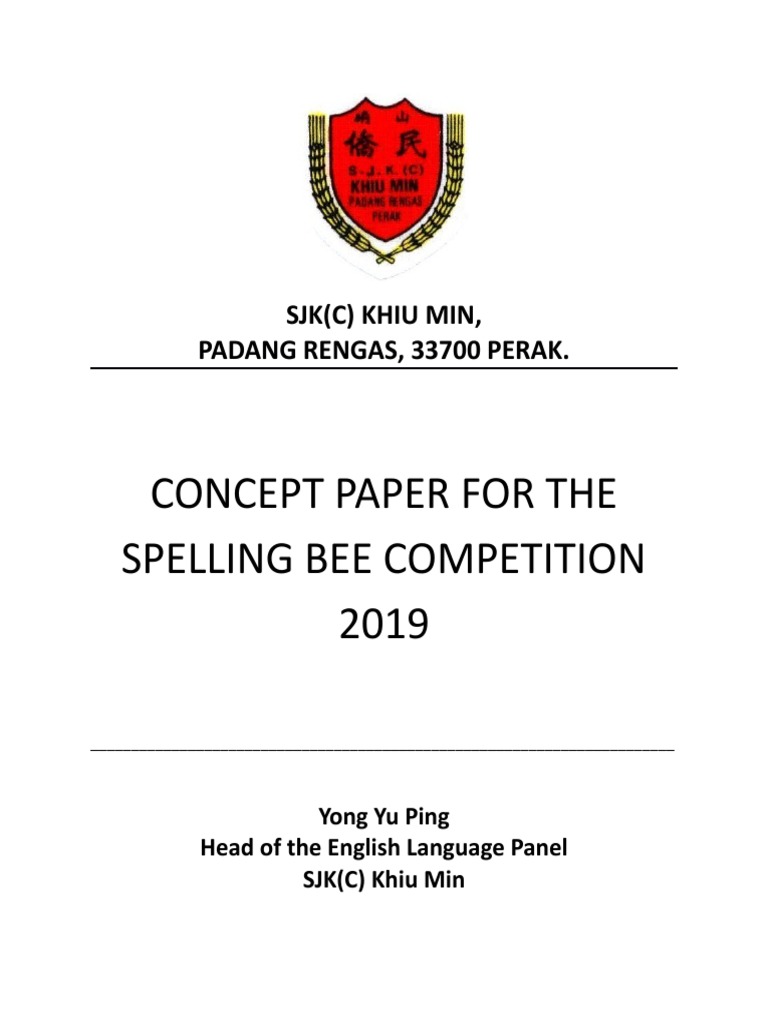Concept Paper Spelling Bee Competition 2019 | PDF | Teaching | Behavior ...