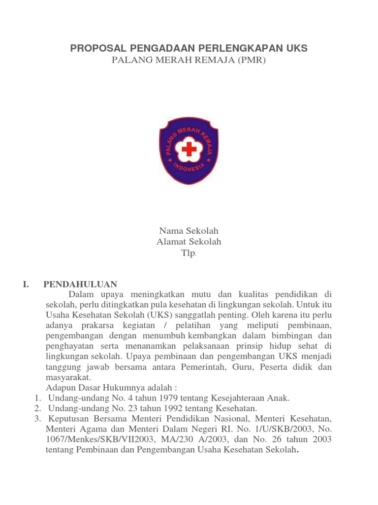Proposal Pengadaan Perlengkapan Uks | PDF Proposal Pengadaan Perlengkapan Uks | PDF