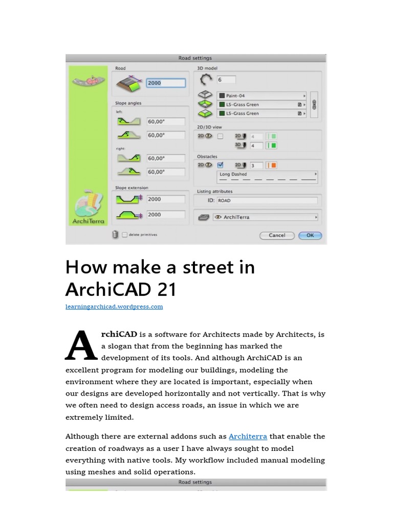How Make A Street in ArchiCAD 21 | PDF | 3 D Computer Graphics | Computing