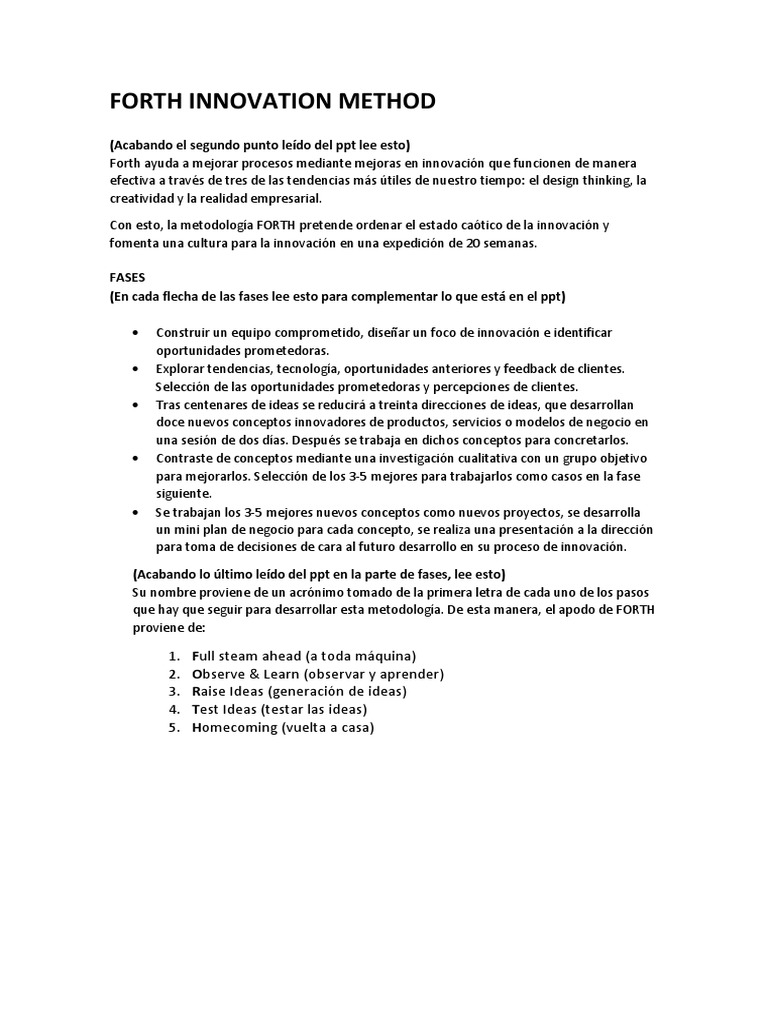 Forth Innovation Method Johann | PDF