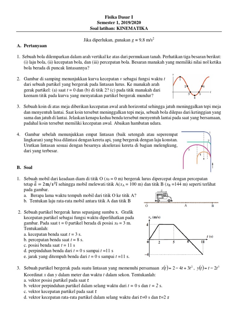 Soal Latihan Kinematika | PDF