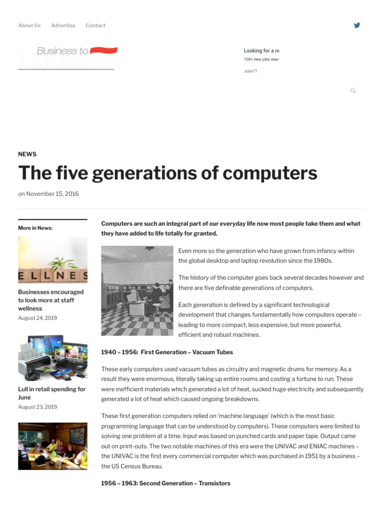 The Five Generations of Computers - Business To Business | PDF ...