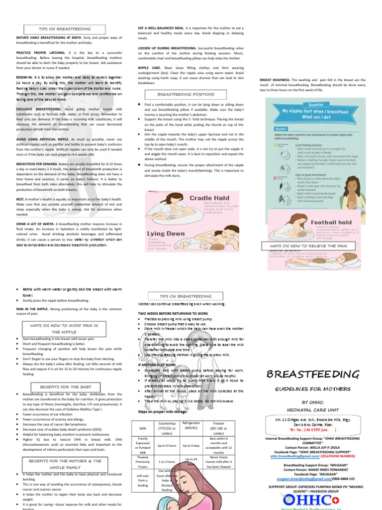 Breastfeeding Pamphlet - English Reformat | PDF | Nipple | Breastfeeding