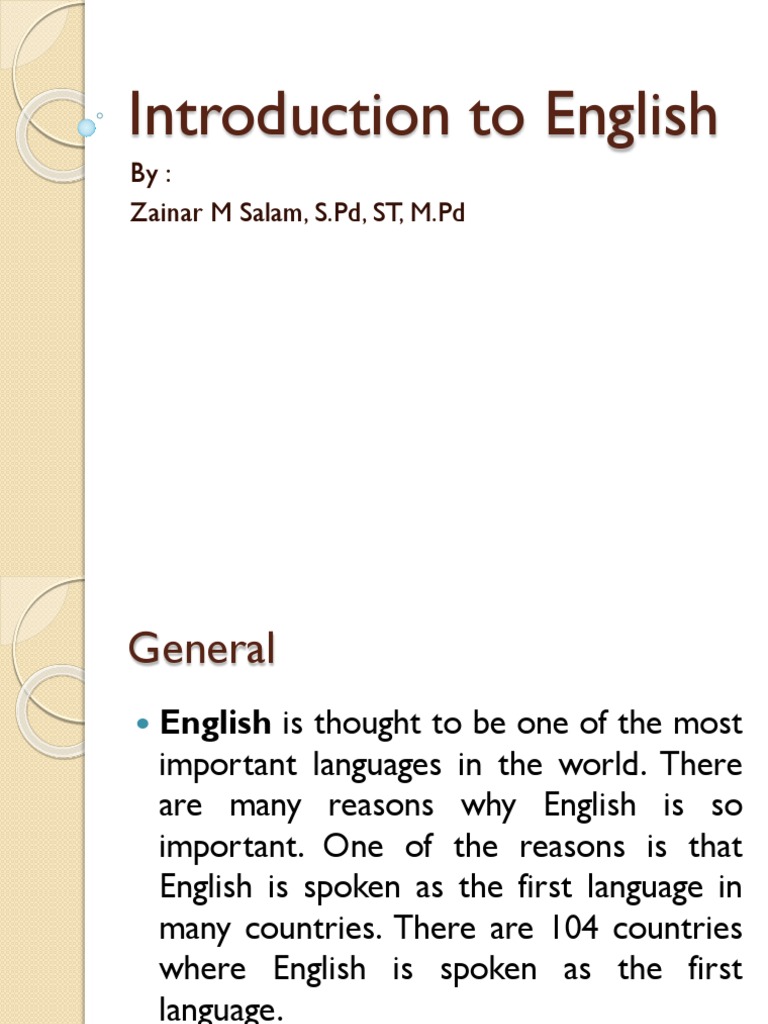 1 - Introduction To English | PDF | Part Of Speech | Noun