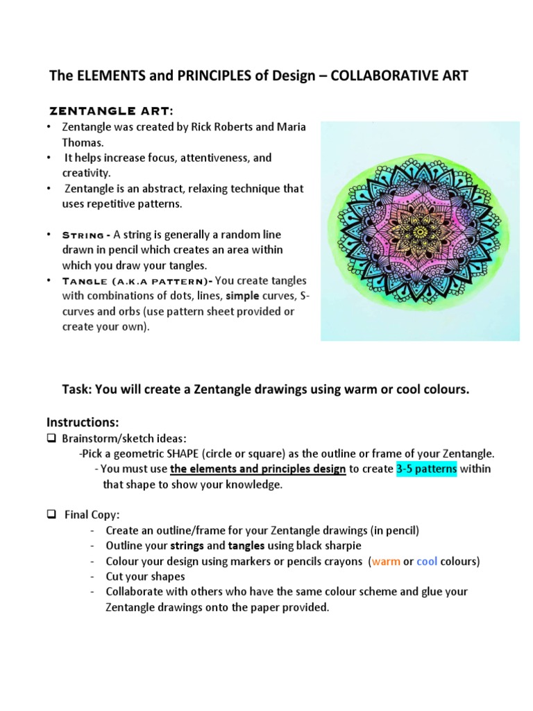 Element Principles Zentangle Art | PDF